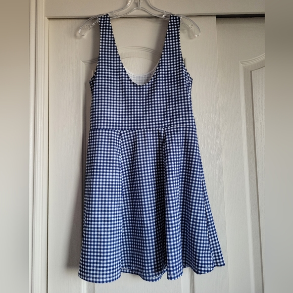 H&M | Dresses | Hm Divided Tank Top Sleeveless Blue And White Checkered ...